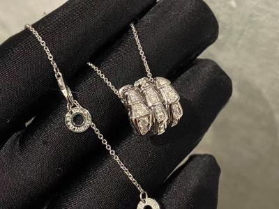 China 18K White Gold serpenti viper necklace VVS Diamond 45cm length for sale