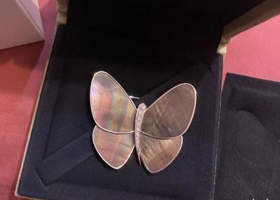 China Butterfly 18K Gold Diamond Necklace Brooch Girlfriend Gift Stylish for sale