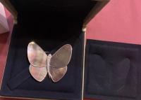 China Butterfly 18K Gold Diamond Necklace Brooch Girlfriend Gift Stylish for sale