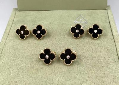 China VCA Alhambra 18K Gold Earrings Yellow Gold With VVS Diamond for sale