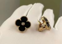China VCA Alhambra 18K Gold Earrings Yellow Gold With VVS Diamond for sale