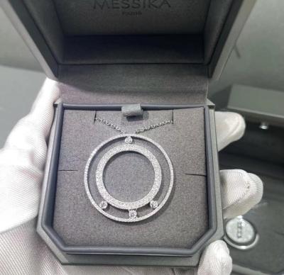 China Customized 18K Gold Diamond Necklace White Gold Pendant Necklace VVS Diamond for sale