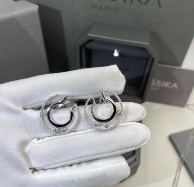 China Messika 18K Gold Diamond Earrings Elegant Stylish White Gold VVS Diamond for sale
