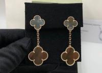 China 18K Customization VCA Earrings Gray Mother Pearl With Yellow Gold for sale