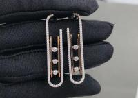 China ODM 18k Yellow Gold Diamond Earrings Full Diamond Elegant Messika Move Earrings for sale