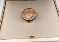 China Custom 18K Gold Engagement Ring Brown Ceramic  Gold Ring Without Diamond for sale