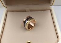 China Custom 18K Gold Engagement Ring Brown Ceramic  Gold Ring Without Diamond for sale