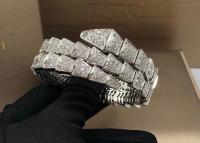 China Luxurious 18K White Gold Diamond Bangle VVS Diamonds Bvlgari Serpenti Bangle for sale