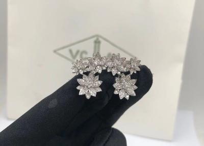 China OEM 18K Gold Diamond Earrings White Gold Full Diamond Van Cleef Arpels Earring for sale