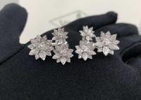 China OEM 18K Gold Diamond Earrings White Gold Full Diamond Van Cleef Arpels Earring for sale
