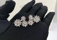 China OEM 18K Gold Diamond Earrings White Gold Full Diamond Van Cleef Arpels Earring for sale