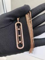 China Engagement 18K Gold Diamond Necklace Rose Gold Messika Move Necklace for sale
