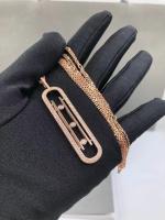 China Engagement 18K Gold Diamond Necklace Rose Gold Messika Move Necklace for sale