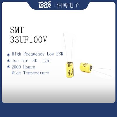 China Yellow Aluminum Electrolytic High Temperature Capacitor 33UF100V for sale