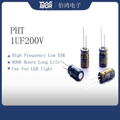 China 1UF200V Low ESR Aluminum Electrolytic Capacitors 6.3x11mm 8000 Hours for sale