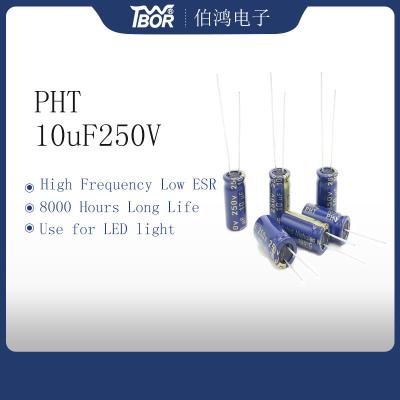 China 10UF 250V 8x16mm Radial Electrolytic Capacitors 20% Tolerance for sale