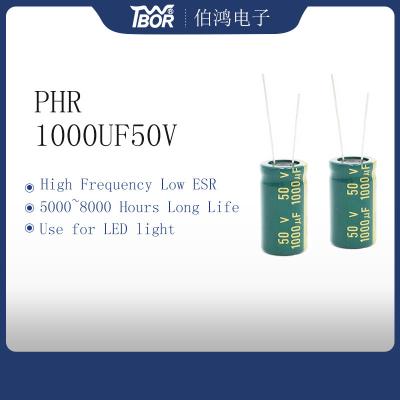 China 13X25mm LED Light Capacitor High Frequency 1000 Uf 50 Volt Capacitor for sale