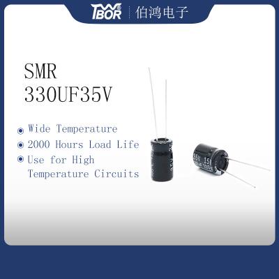 China TW BOR Miniature Capacitor 330UF35V 10X15mm Radial Electrolytic Capacitors for sale