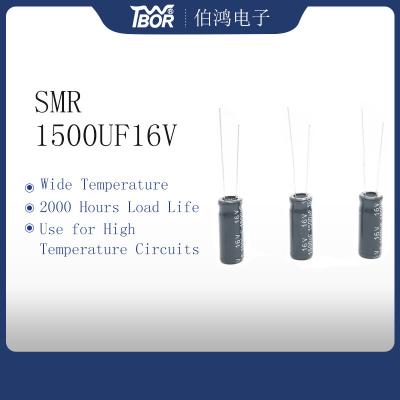 China Miniature Radial Aluminum Electrolytic Capacitors 1500UF 16V for sale