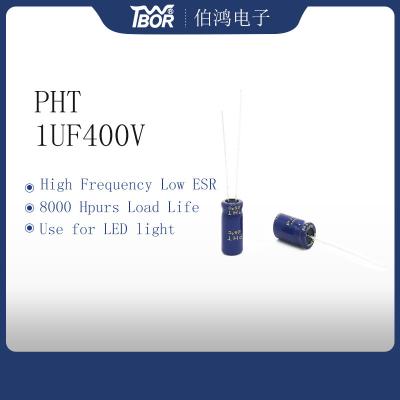 China 1UF 400V Low ESR Aluminum Electrolytic Capacitor 8x10mm Radial Lead for sale