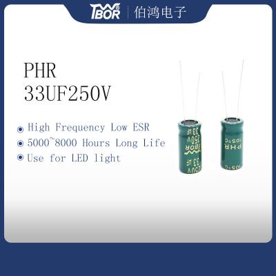 China 33uf 250v Low ESR Electrolytic Capacitors 13X25mm 20% Tolerance 5000 Hours for sale