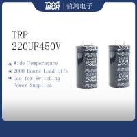 China Black Wide Temperature Snap In Capacitor 450v 220uf TW BOR for sale
