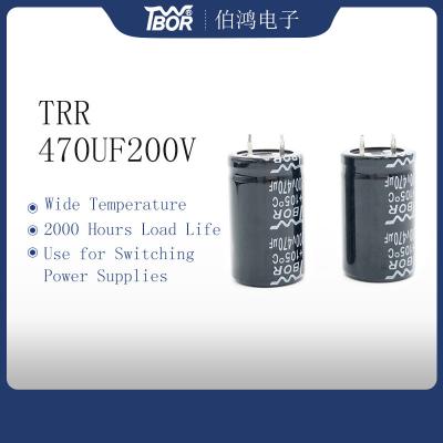 China LOW ESR 470UF 200V Electrolytic Capacitor 22X40MM Explosion Proof for sale