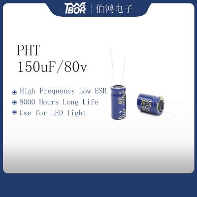 China 150uF 80V Aluminum Electrolytic Capacitor 10X20mm Large Capacitance Range for sale