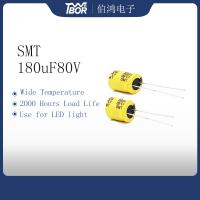 China TW BOR Low Esr Aluminum Electrolytic Capacitors 180UF 80V for sale