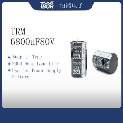 China 2000 Hours Snap In UPS Capacitor 35x50mm 6800uf 80v Capacitor for sale