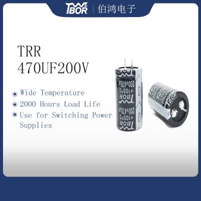 China 25X30MM Snap In Capacitor 470UF200V Switching Power Supply Capacitor for sale