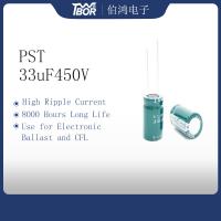 China Cylindrical 33UF450V Inverter Capacitor 16x35mm 8000 Hours Long Life for sale