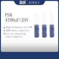 China 18x40mm 4700uf25v Radial Electrolytic Capacitor 2000 Hours Load for sale