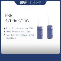 China 4700uf 25v Radial Electrolytic Capacitor 2000 Hours Load 18x40mm for sale