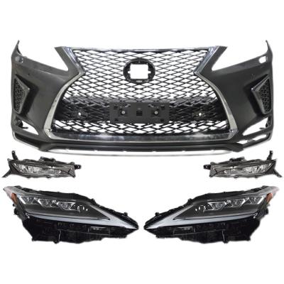 China Upgrade Body Kit RX350 Car Bumpers for Lexus Rx 2016-2019 Upgrade 2021 Body Kit Include Grille and 3 Lens Led Headlight for sale