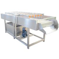 China SUS304 Fruit Vegetable Washing Machine 380V 1.5kw Brush Roller Cleaner for sale