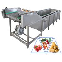 China 304 Stainless Steel 1200kg/H Bubble Fruit Vegetable Washing Machine for sale