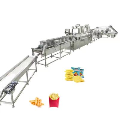 China Industrial Frozen French Fries Production Line 150-1000kg/h Electric Heating Deoiling for sale