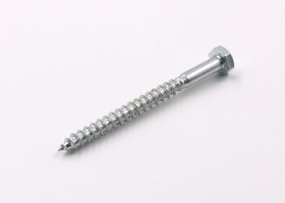 China Hex Head Mild Steel Wood Screws DIN571 Zinc Plated Blue White 4mm-20mm 10mm-200mm for sale