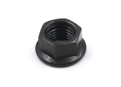China Grade 8 Steel Hex Flange Nut M10x1.25 Black Plain Finish for Automotive Use for sale