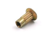 China Zinc Plated Flat Head Blind Nut with Straight Knurls Used Construction Fields for sale