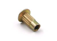 China Zinc Plated Flat Head Blind Nut with Straight Knurls Used Construction Fields for sale