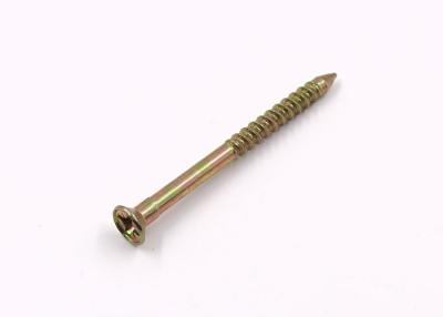 China Pozidrive Flat Cap Head Nails Screw Mild Steel Yellow Zinc Plated for Plastic Anchors for sale
