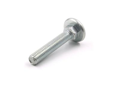 China M8x60 Hex Neck Flat Round Head Screw Phillips Drive Zinc Plated Mild Steel SAE1008 for sale