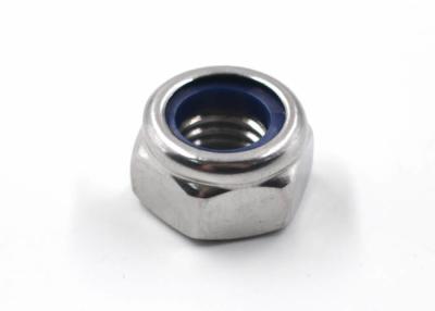 China Stainless Steel A2 Prevailing Torque Hexagon Thin Nuts Blue Nylon Insert DIN985 3mm-48mm for sale