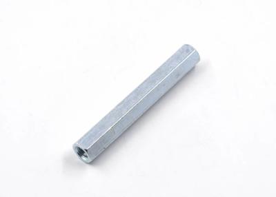 China M10 Zinc Plated Long Hexagon Coupling Nuts with Two Holes Mild Steel for sale