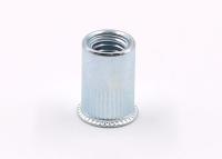 China Zinc Plated Mild Steel Small Flat Head Rivet Nuts M6 with Outside Knurls for sale
