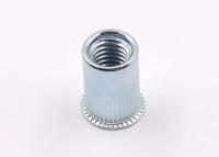 China Zinc Plated Mild Steel Small Flat Head Rivet Nuts M6 with Outside Knurls for sale