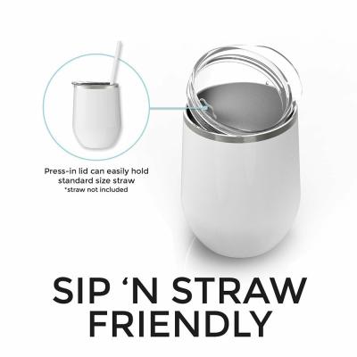 China LFGB 7 Ounce 98x77mm Double Wall Insulated Wine Tumbler for sale