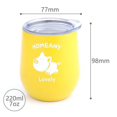 China BSCI 7 Oz 220ml Stainless Steel Stemless Wine Tumblers for sale
